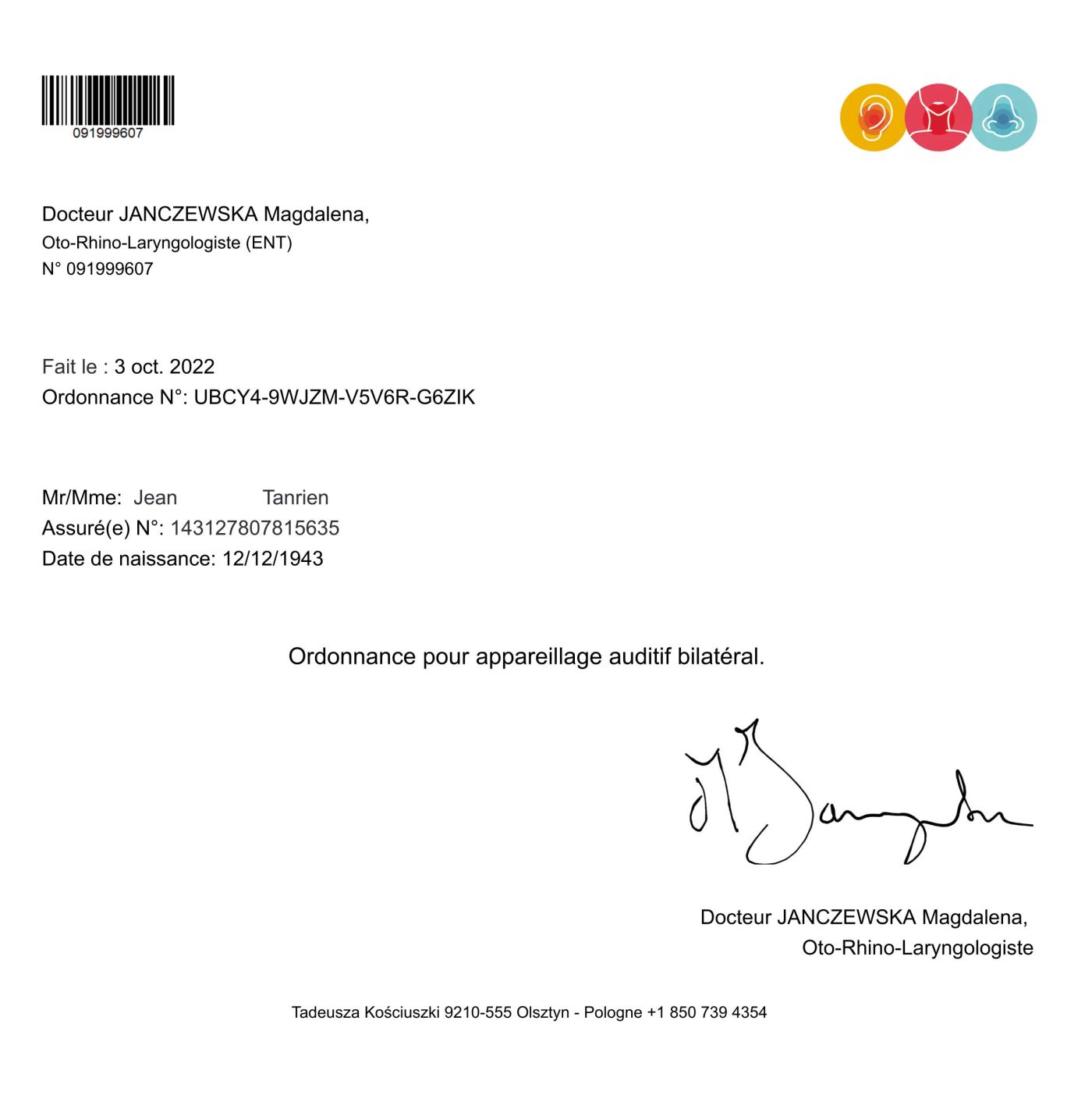 Une téléprescription d’appareillage en 30 min pour 19